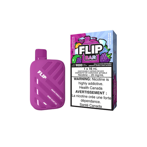 Flip Bar 9000 Disposable Vape - Grape Punch Ice & Berry Blast Ice