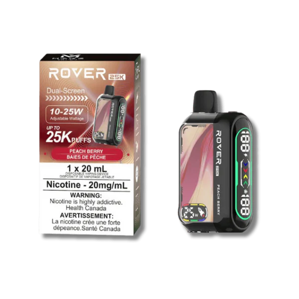 Shop Rover Disposable Vape - 25K - Synthetic 50 MG Hit - Peach Berry